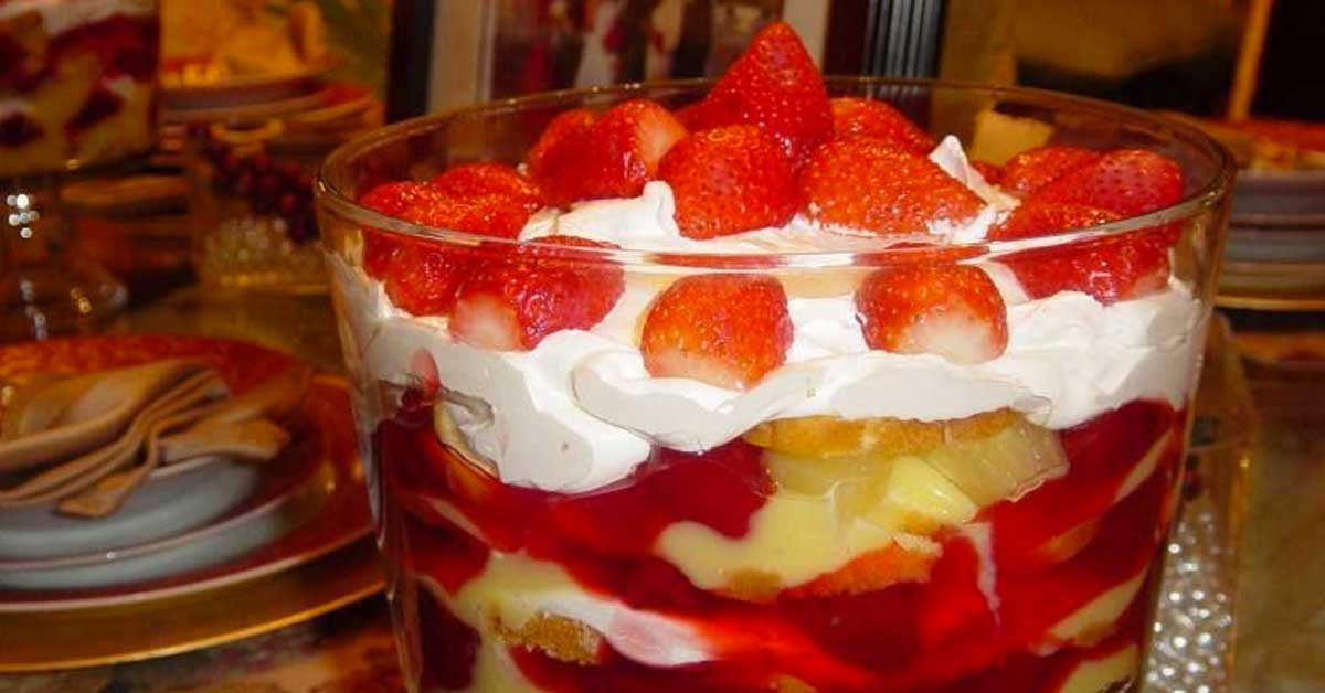 Southern Strawberry Punch Bowl Cake