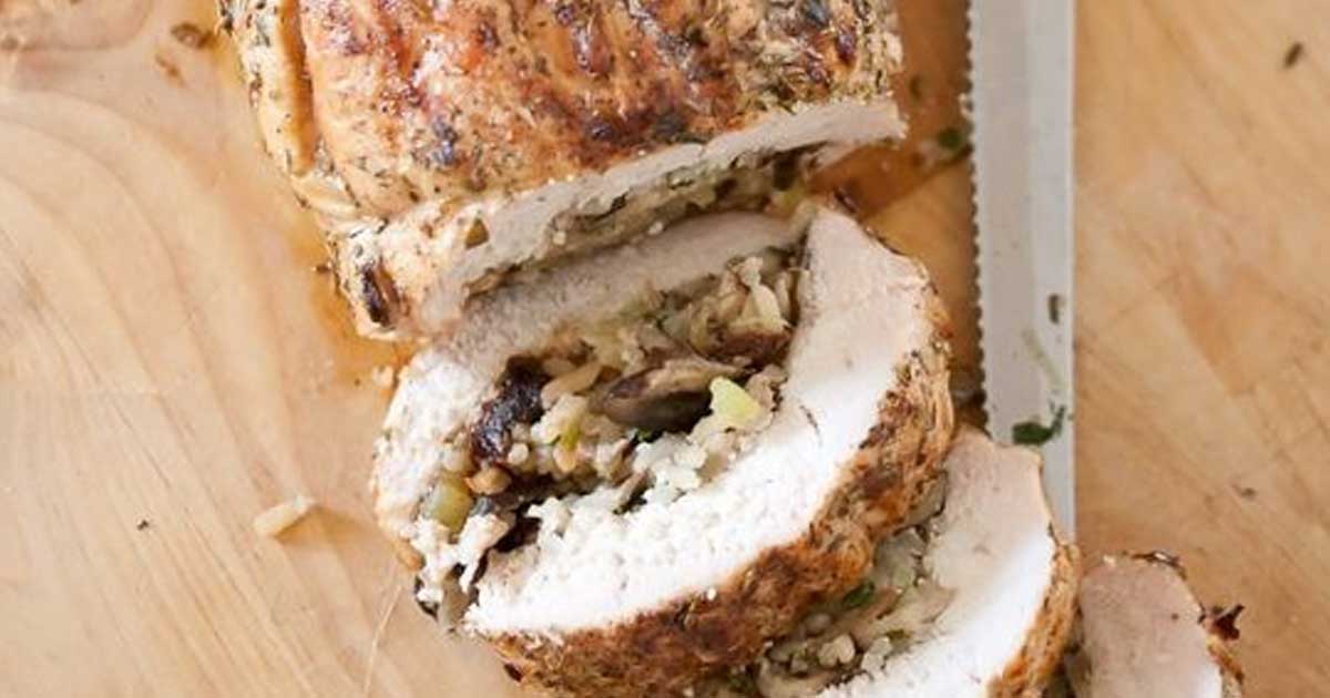 Wild Rice Stuffed Turkey Breast