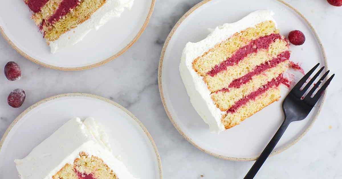 Sponge Cake With Cranberry Curd