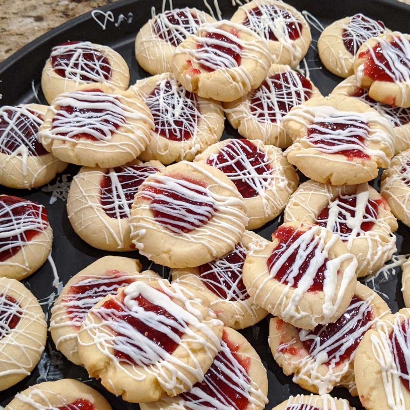 Raspberry Almond Shortbread Thumbprints