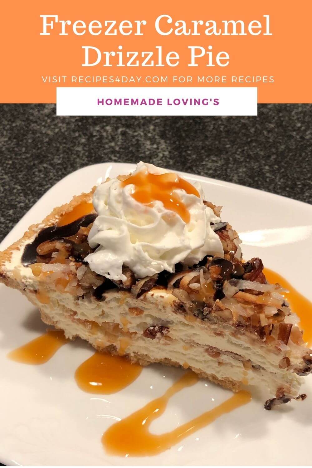 Freezer Caramel Drizzle Pie