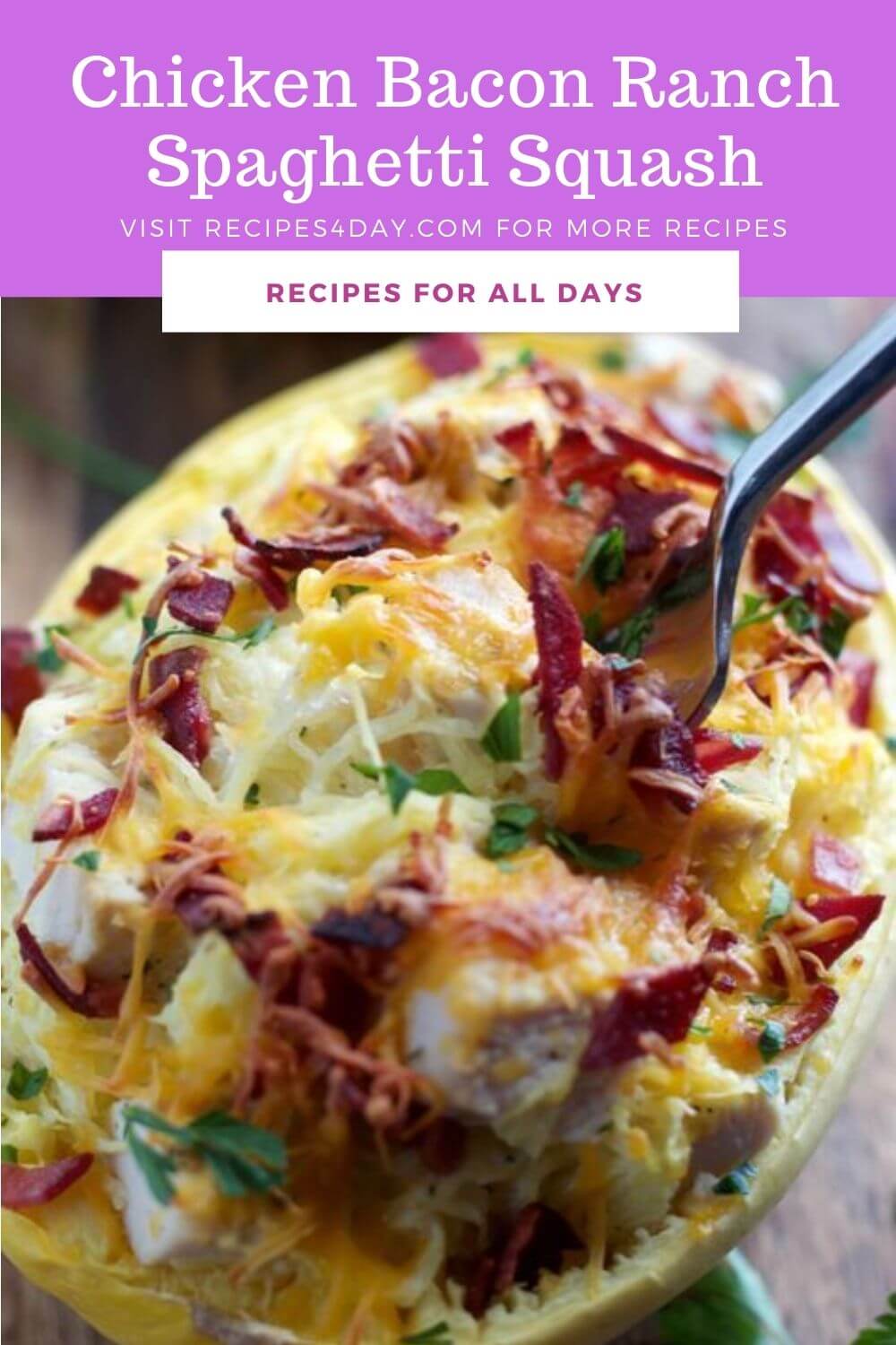 Chicken Bacon Ranch Spaghetti Squash