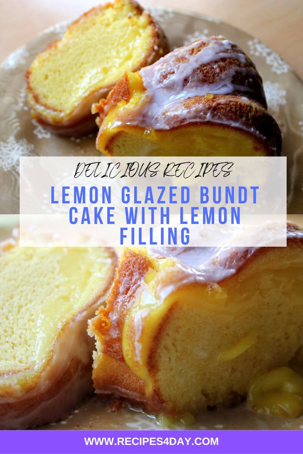 Lemon Glazed Bundt Cake with Lemon Filling