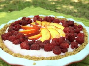 Peach & Frozen Raspberry Pie