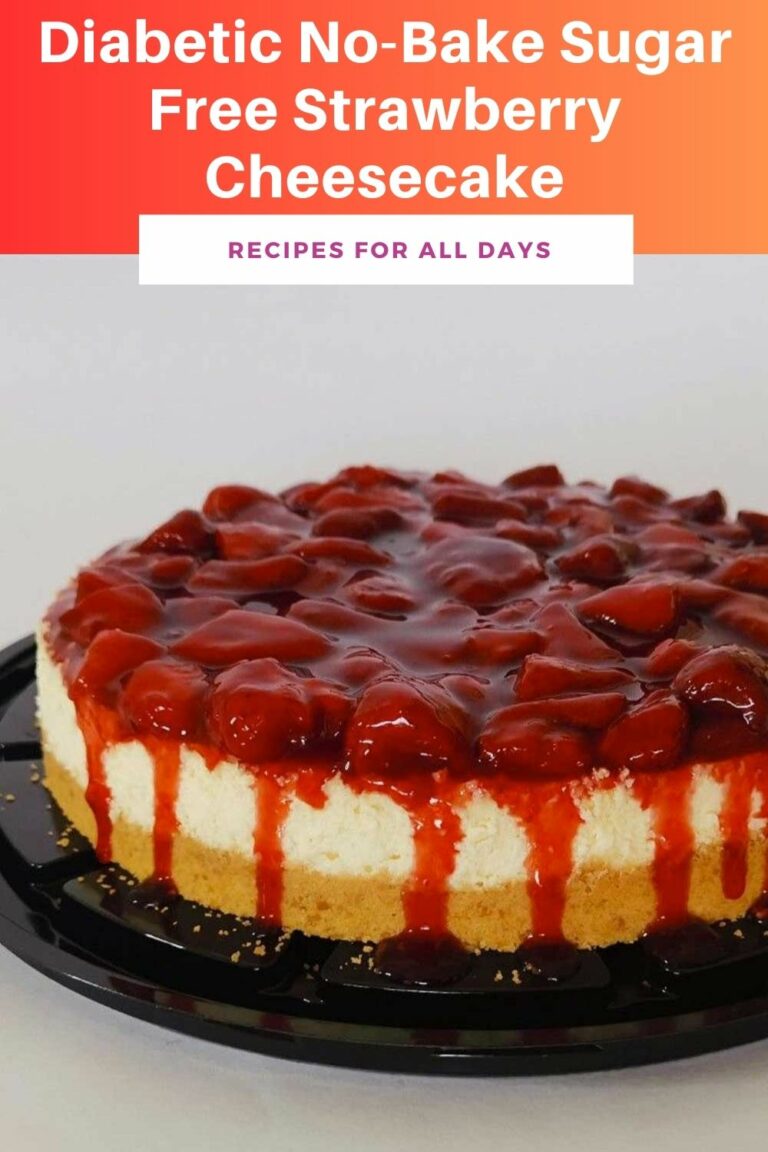 Diabetic No-Bake Sugar Free Strawberry Cheesecake