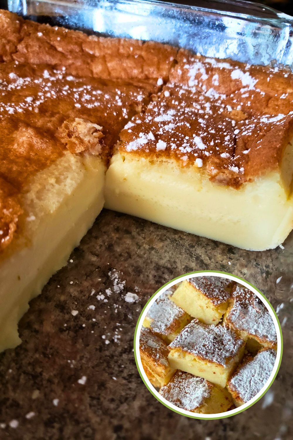 Magic 3 Layer Custard Cake (from one batter)