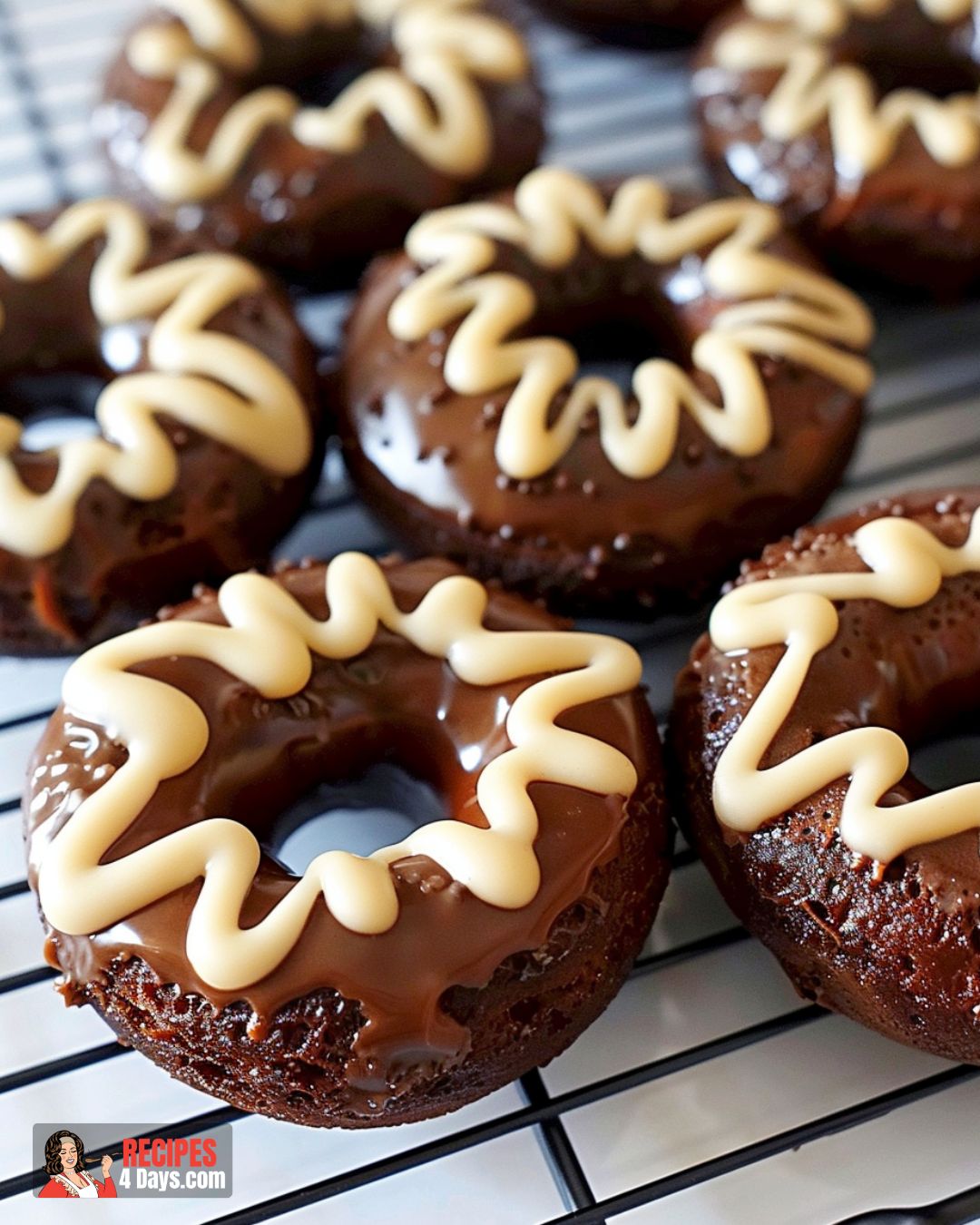 Maple Chocolate Zucchini Donuts