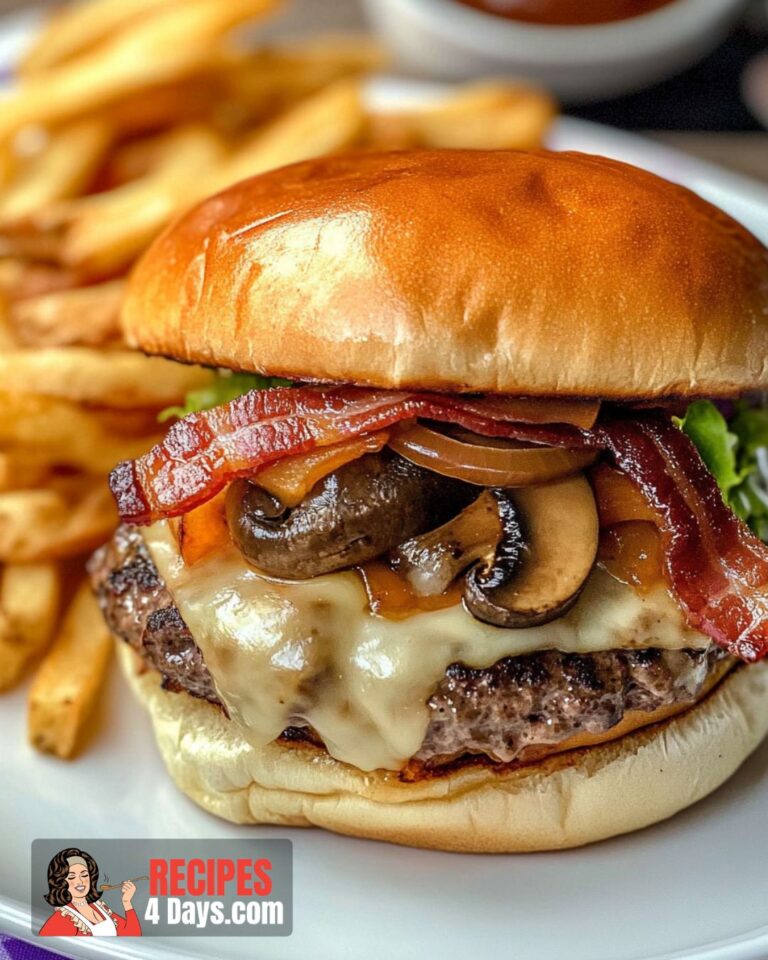 Bacon Mushroom and Swiss Burger