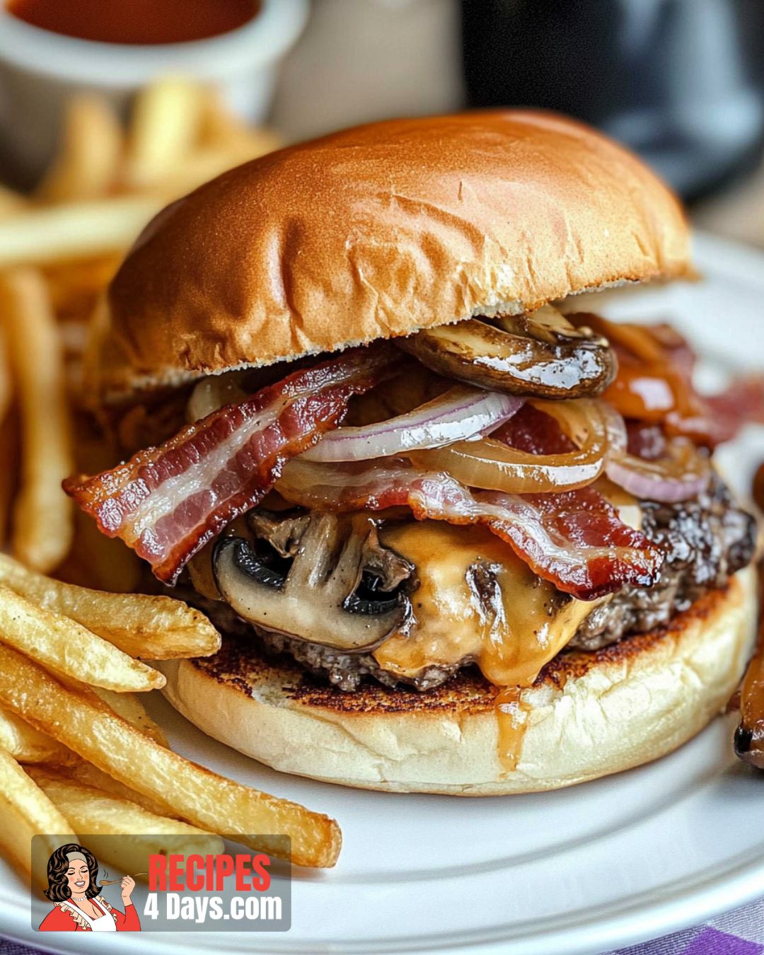 Bacon Mushroom and Swiss Burger