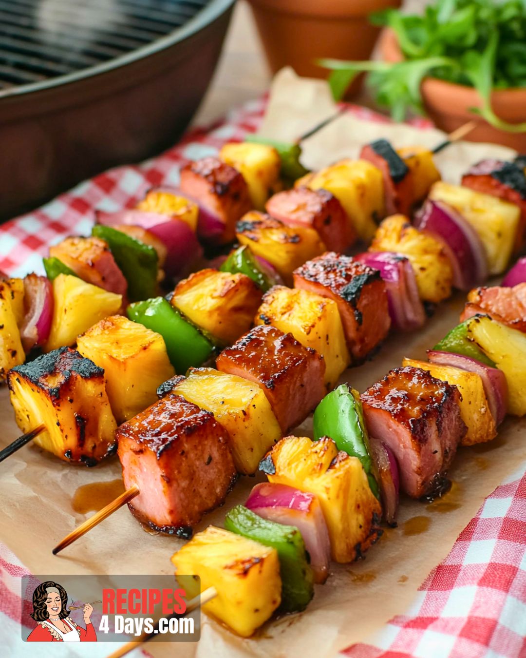 Hawaiian Grilled Shish Kabobs with Ham