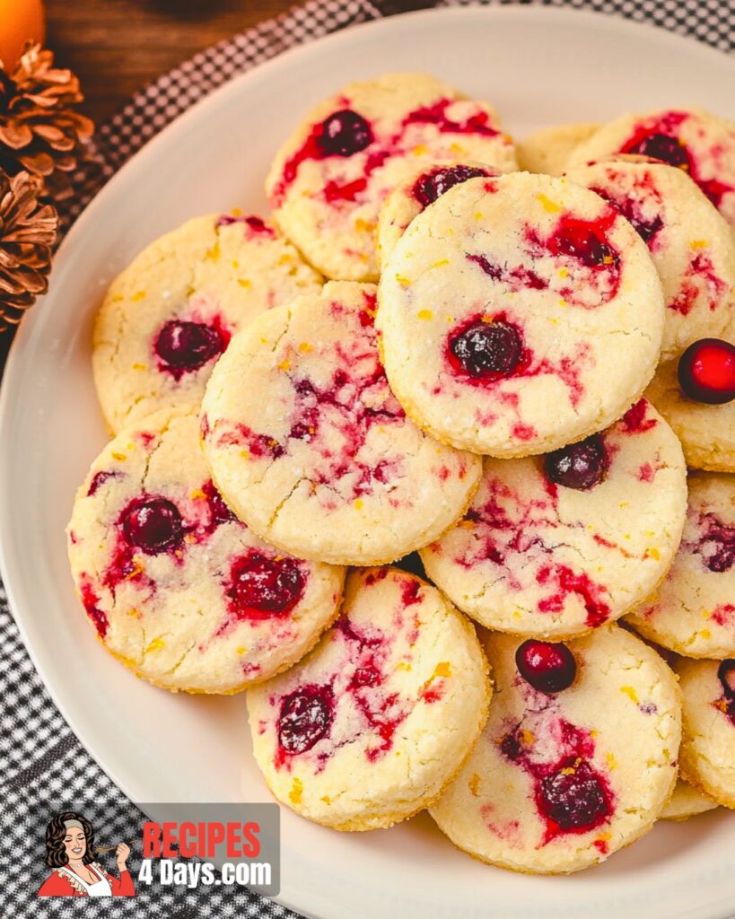 Cranberry Orange Shortbread Cookies
