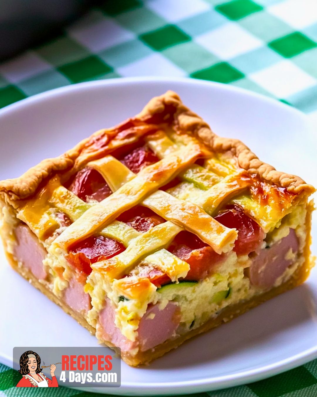 Ham And Cheese Lattice Quiche
